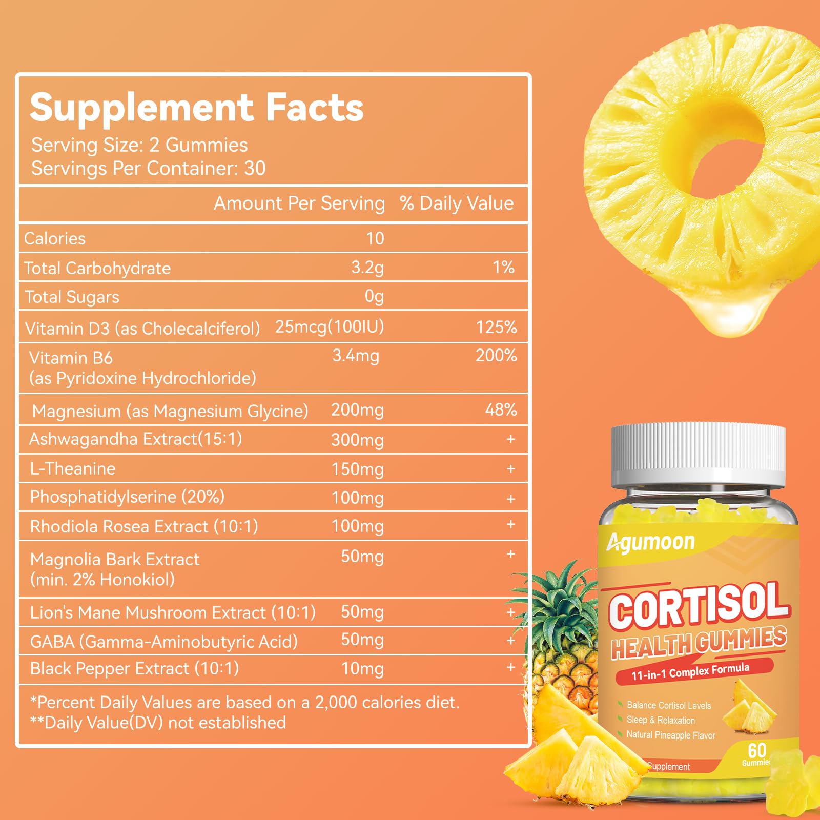 Natural cortisol support gummies