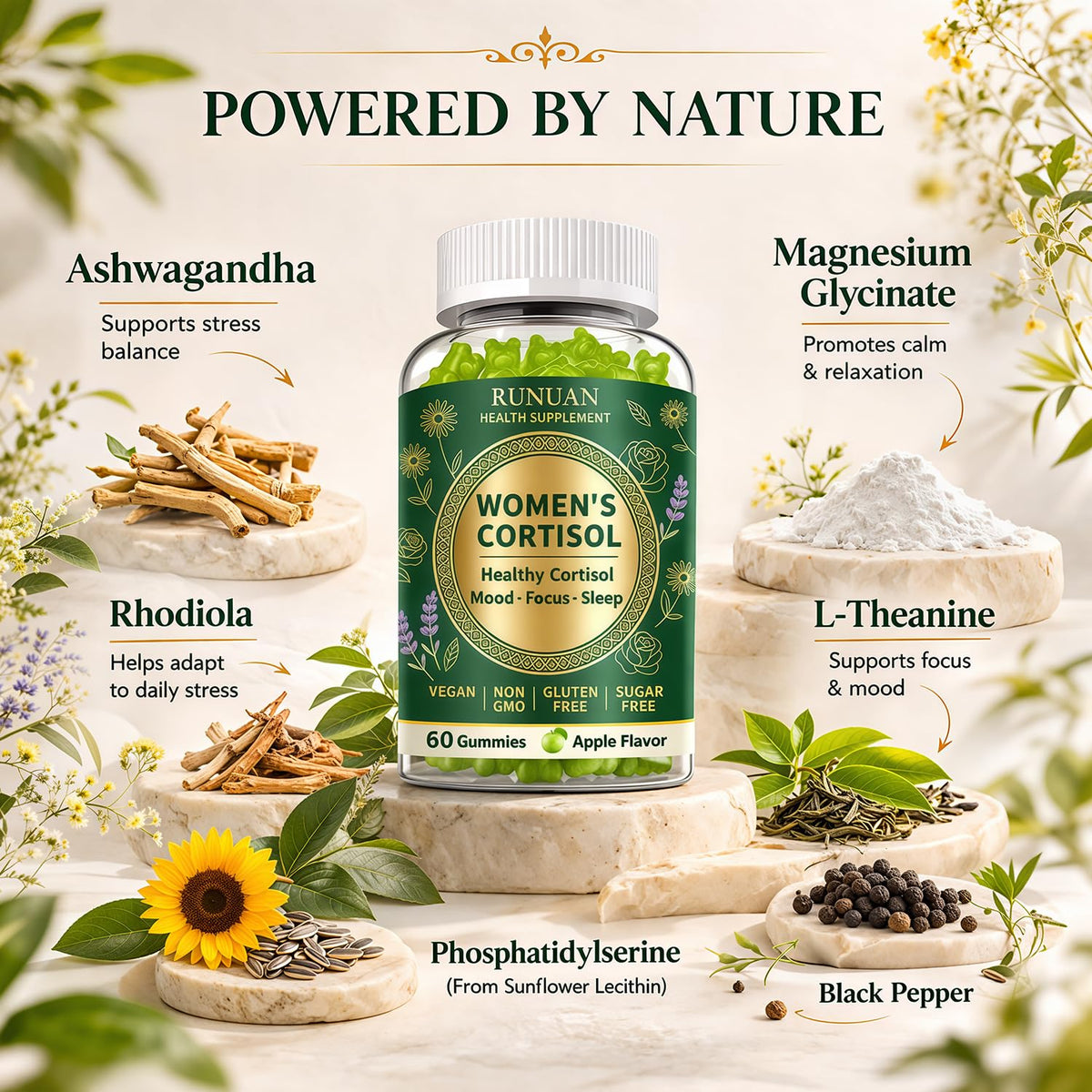 Natural cortisol support gummies
