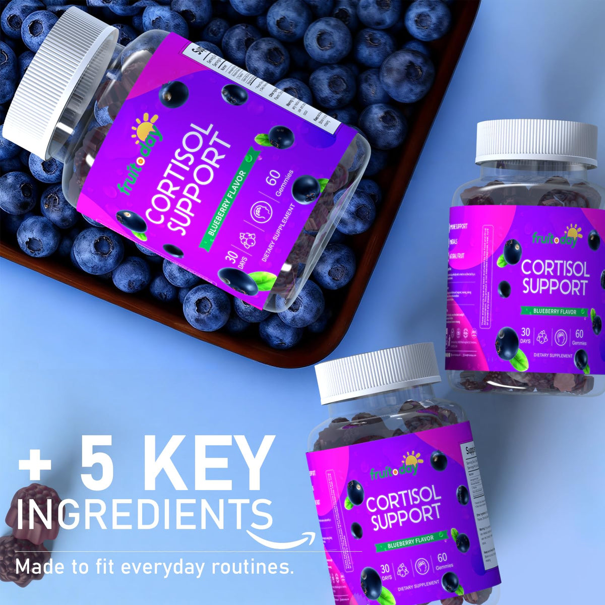Natural cortisol support with gummies