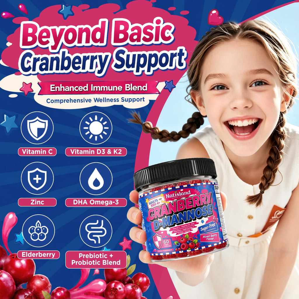Natural cranberry extract gummy supplements