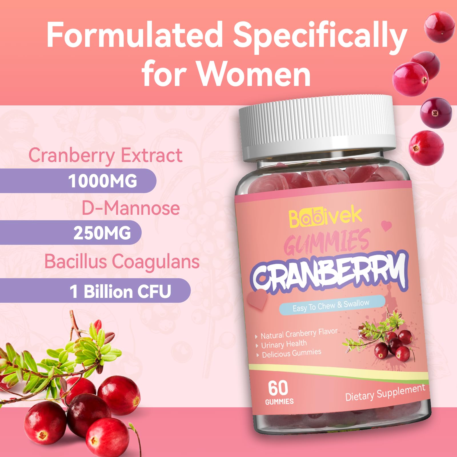 natural cranberry gummies for antioxidant support