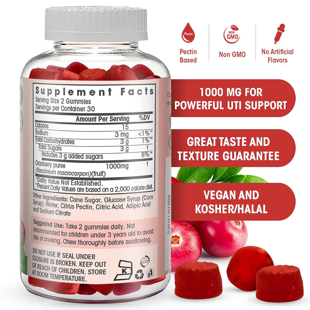 Natural cranberry gummies for antioxidants