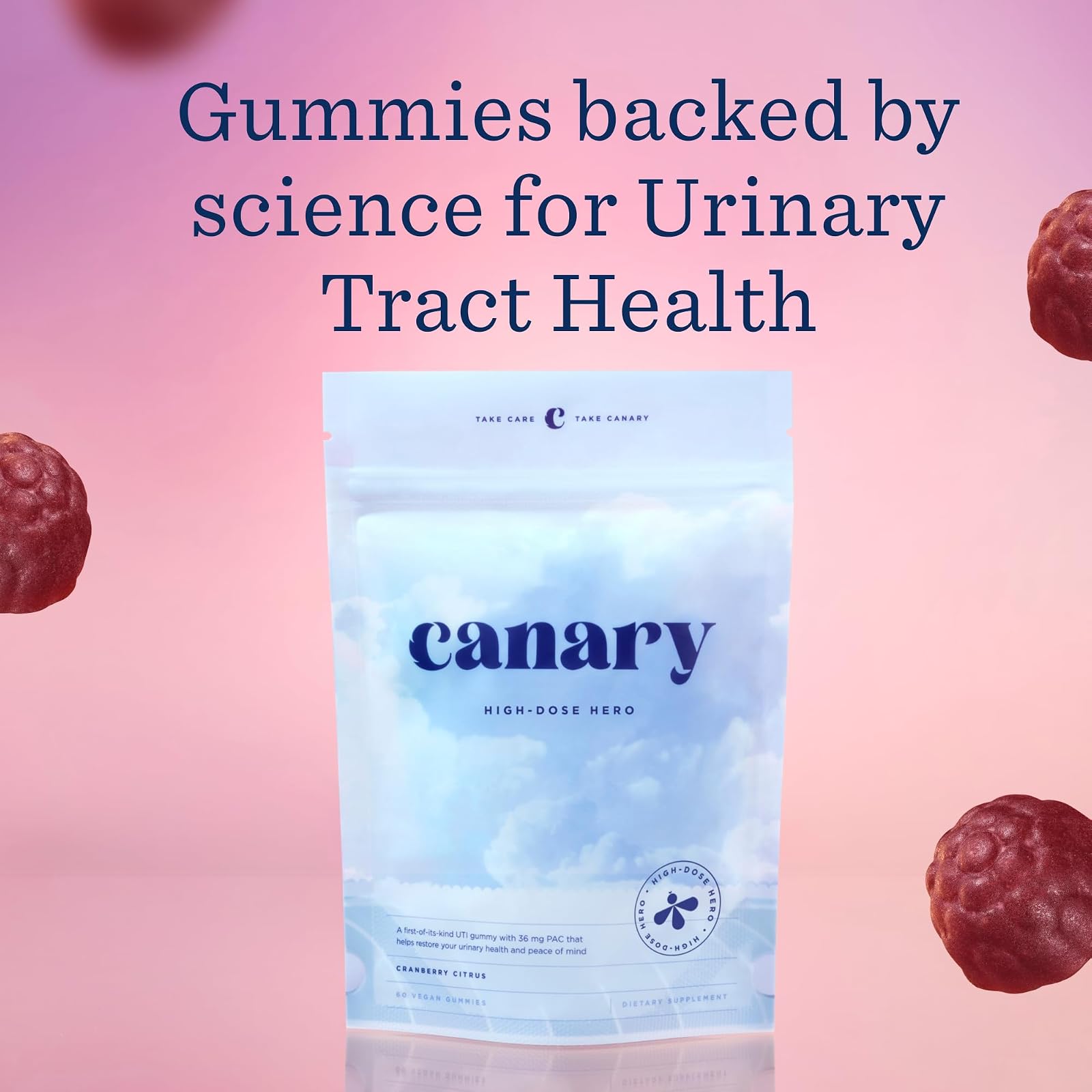 Natural cranberry gummies for daily boost