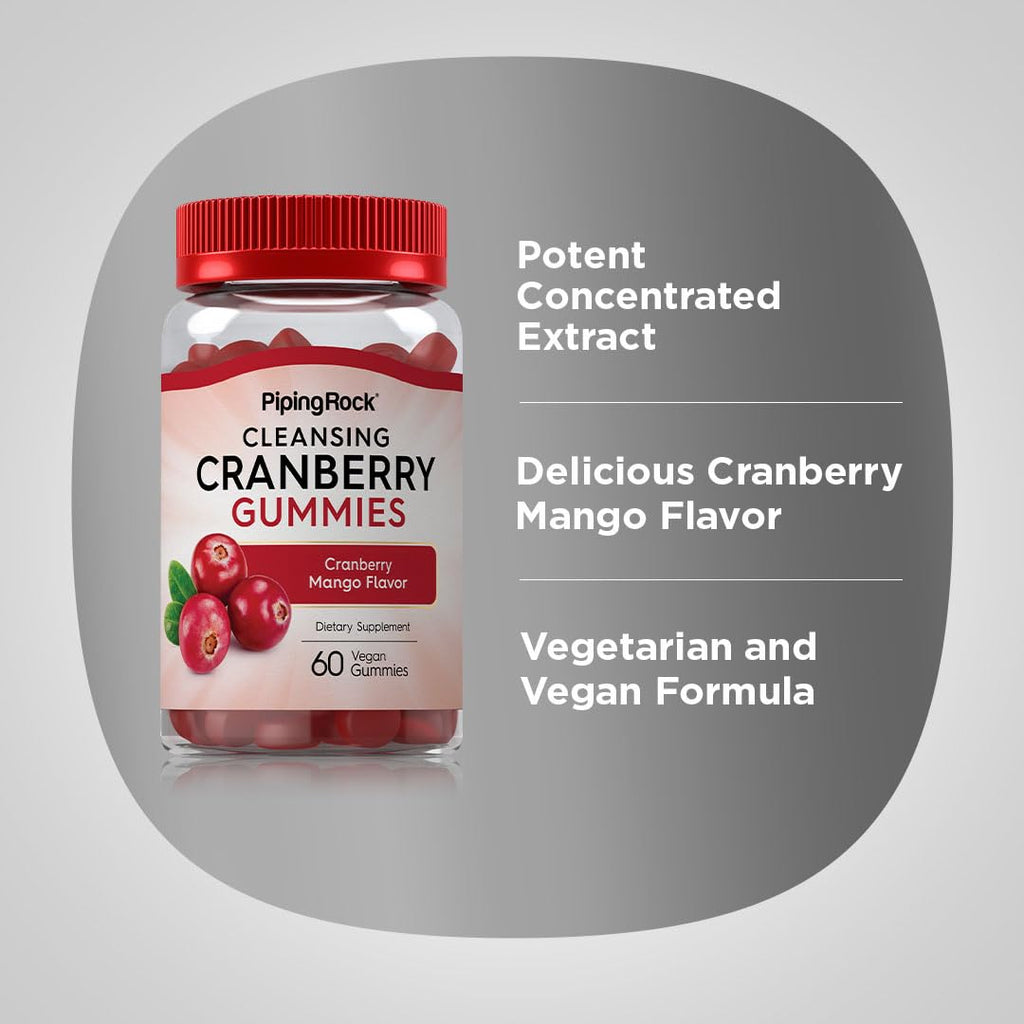 Natural cranberry gummies for digestive support