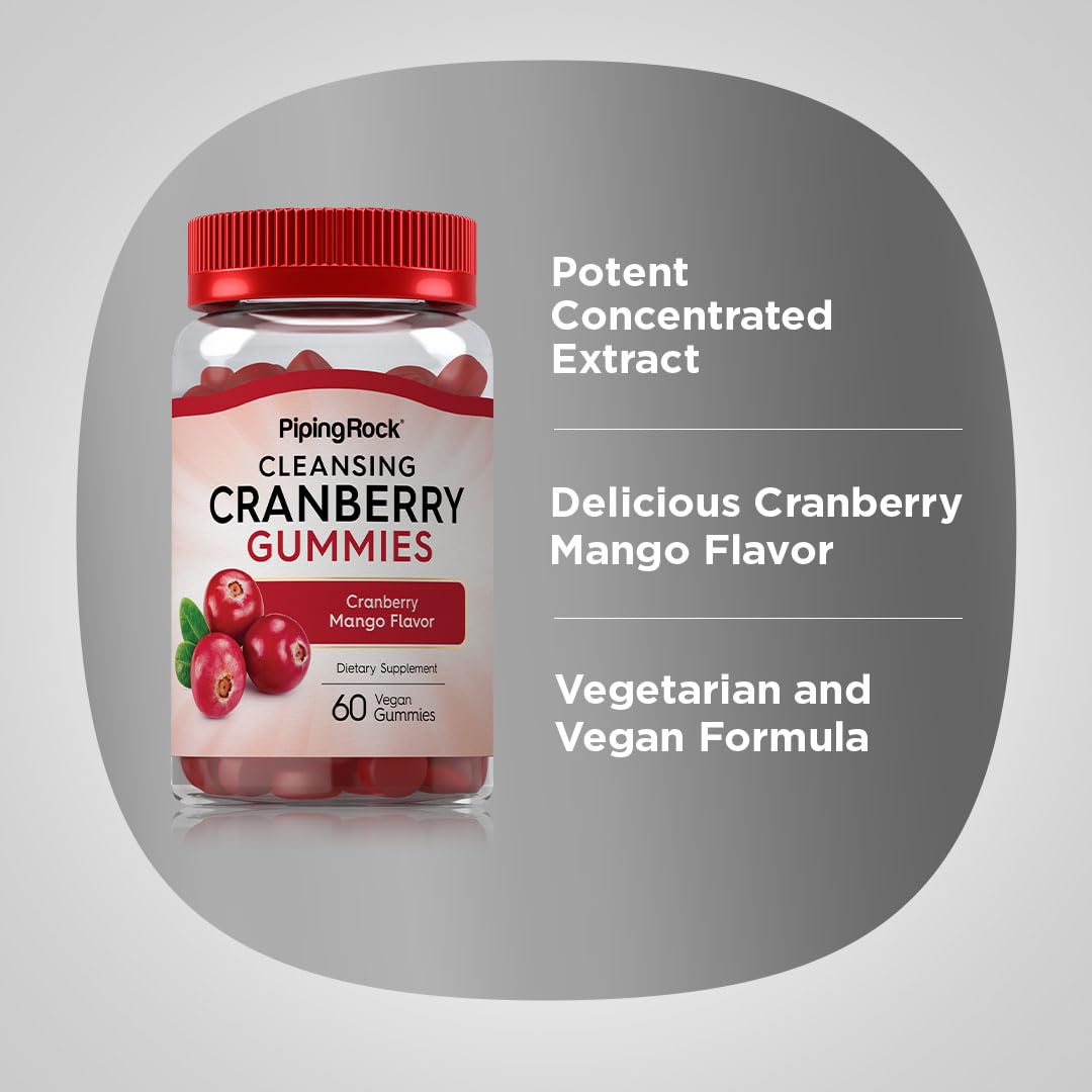 Natural cranberry gummies for digestive support