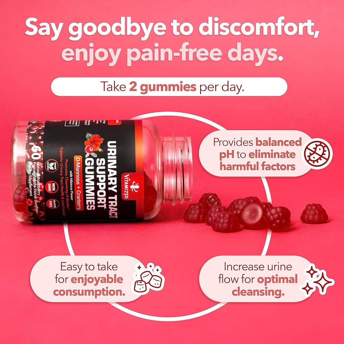 Natural cranberry gummies for women