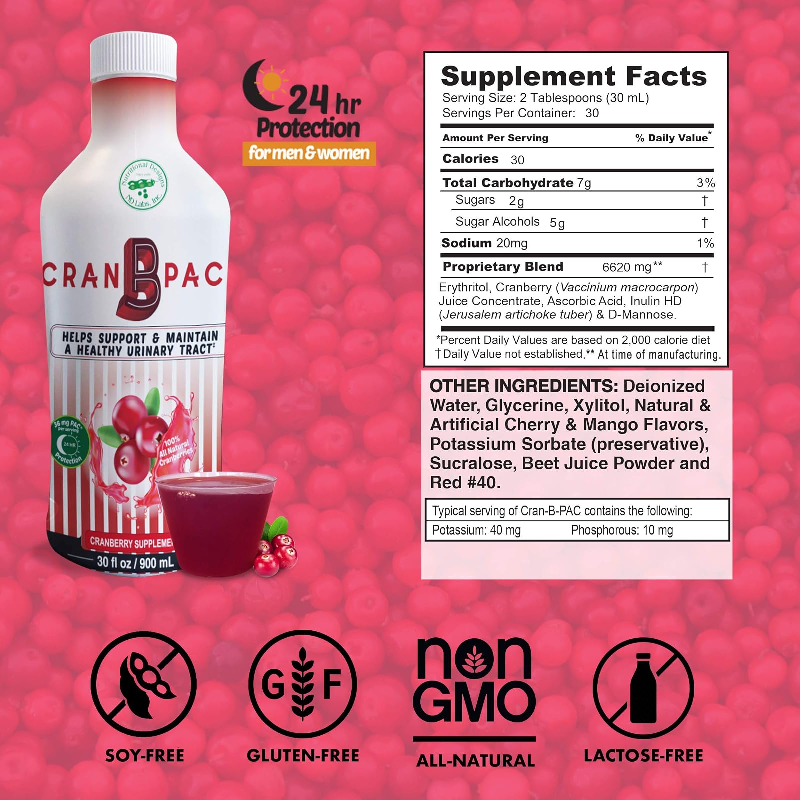 natural cranberry juice alternative 30 oz