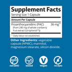Natural cranberry supplement capsules
