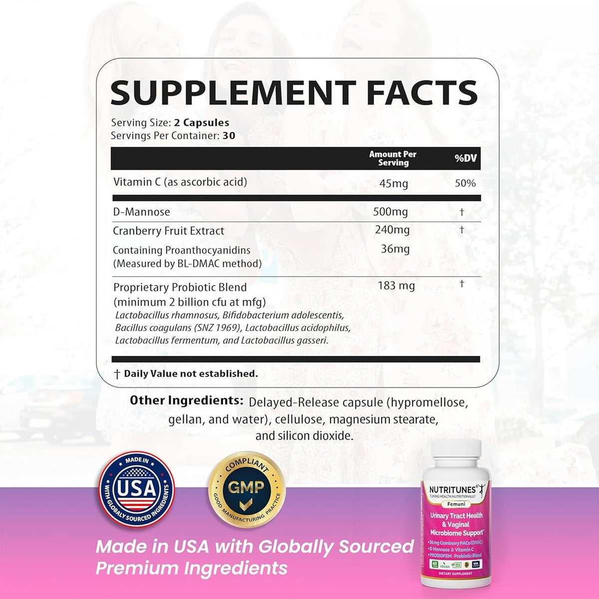 Natural cranberry supplement for bladder support