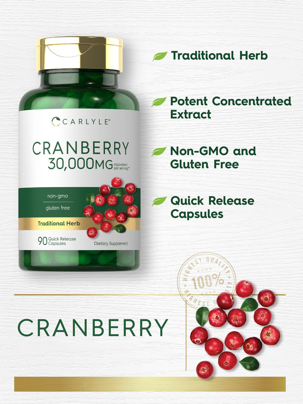 Natural cranberry supplement for digestion