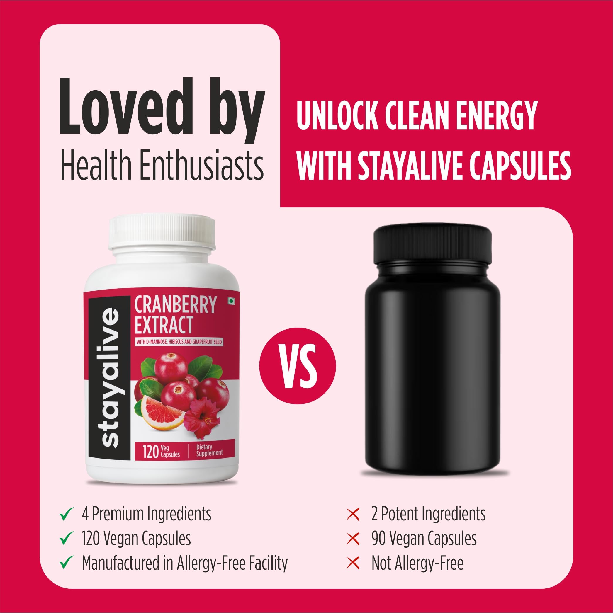 Natural cranberry supplement for immunity