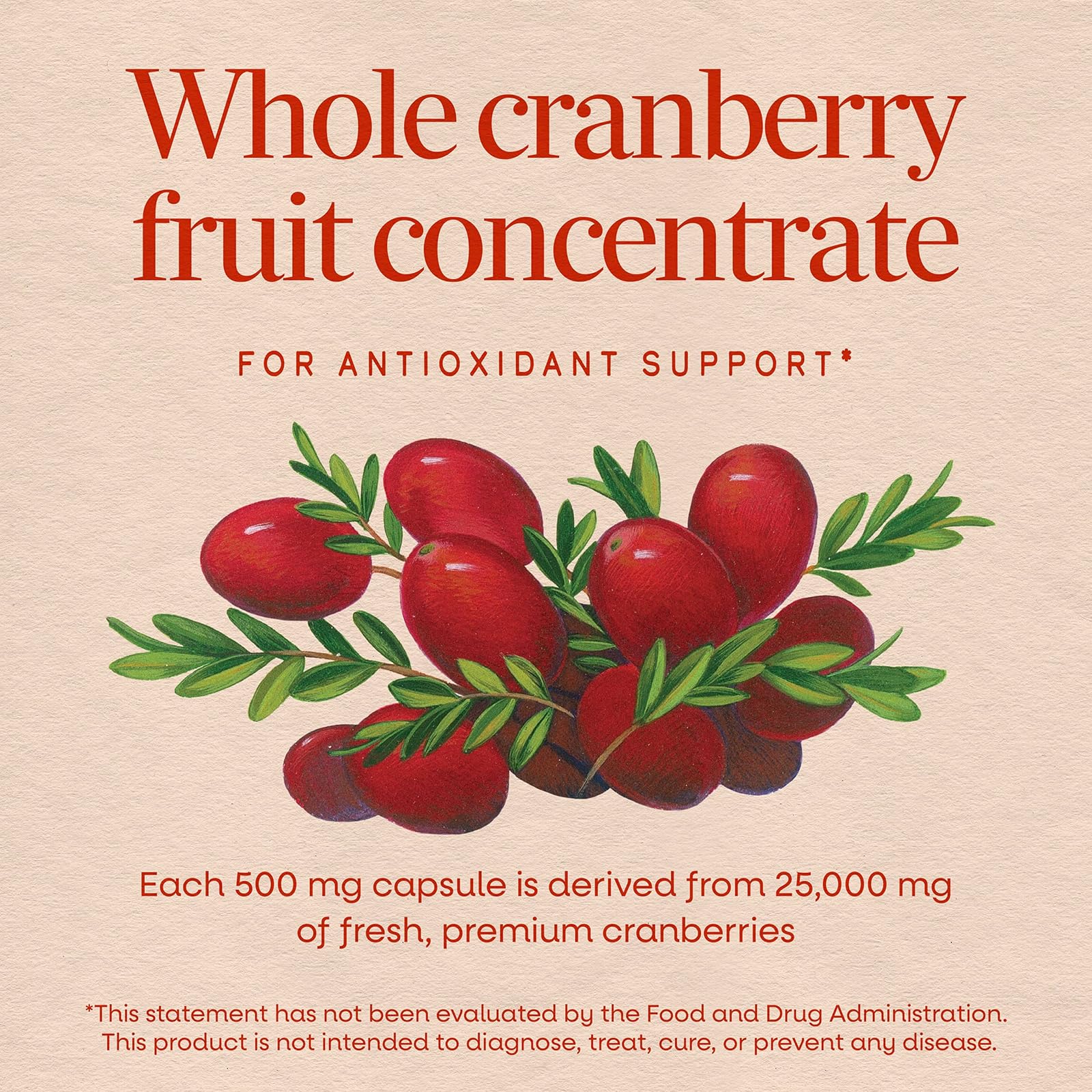 Natural cranberry supplement for urinary health