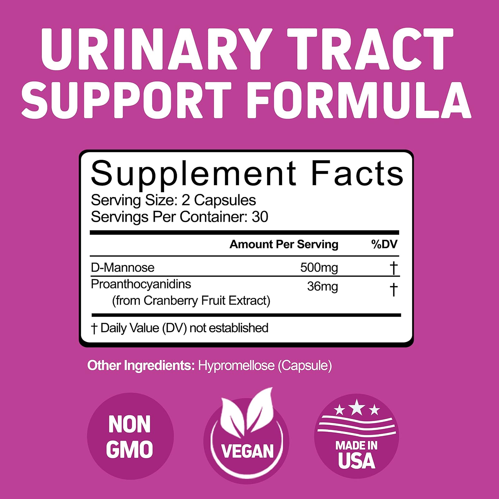 Natural cranberry supplement for UTI health