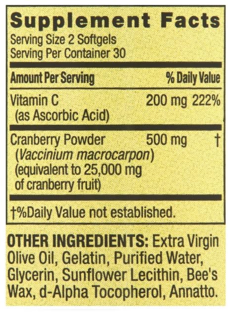Natural cranberry supplement for wellness