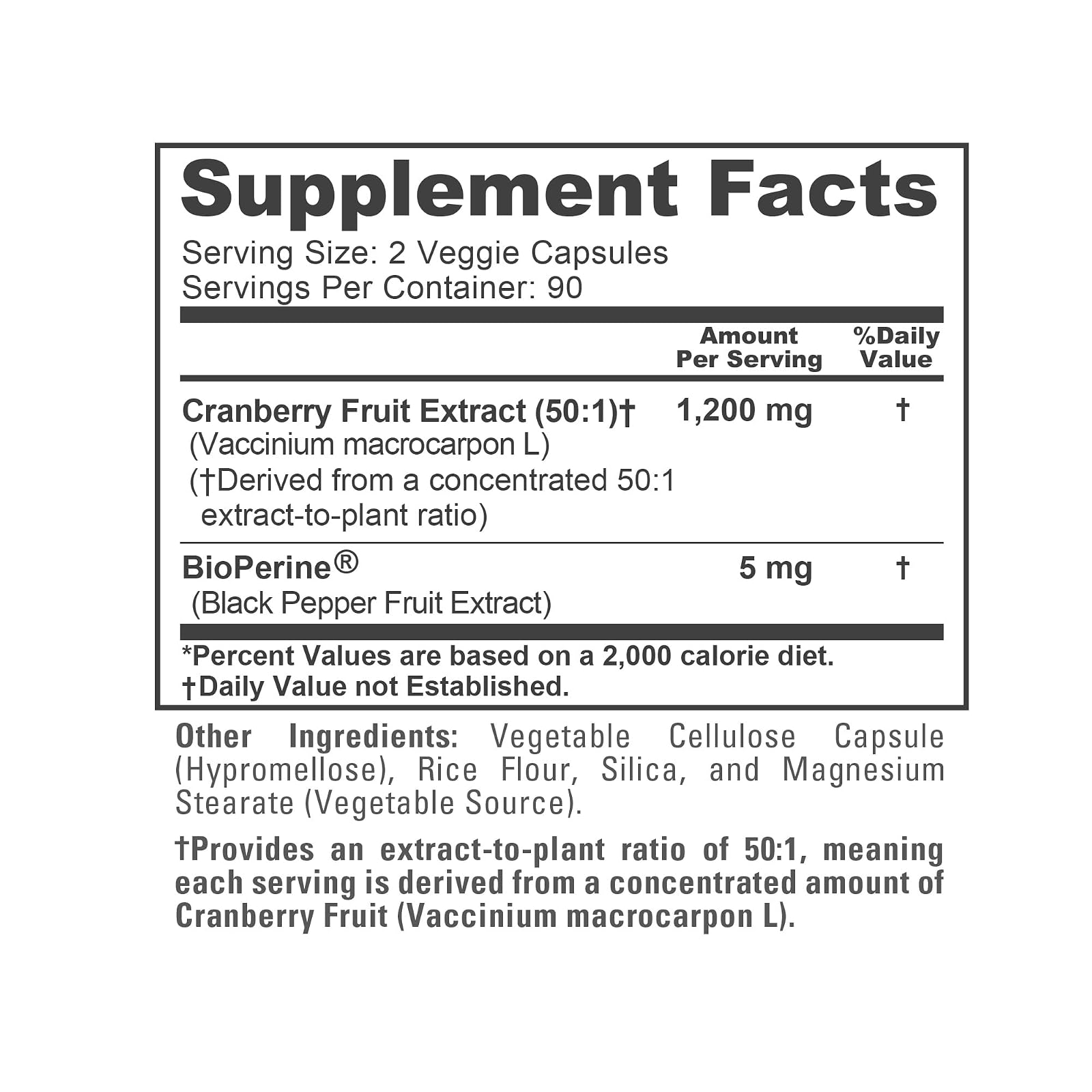 Natural cranberry supplement for wellness