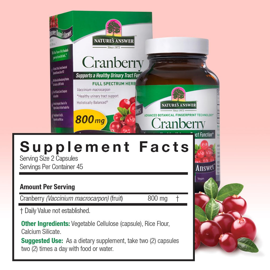 Natural cranberry supplement for women