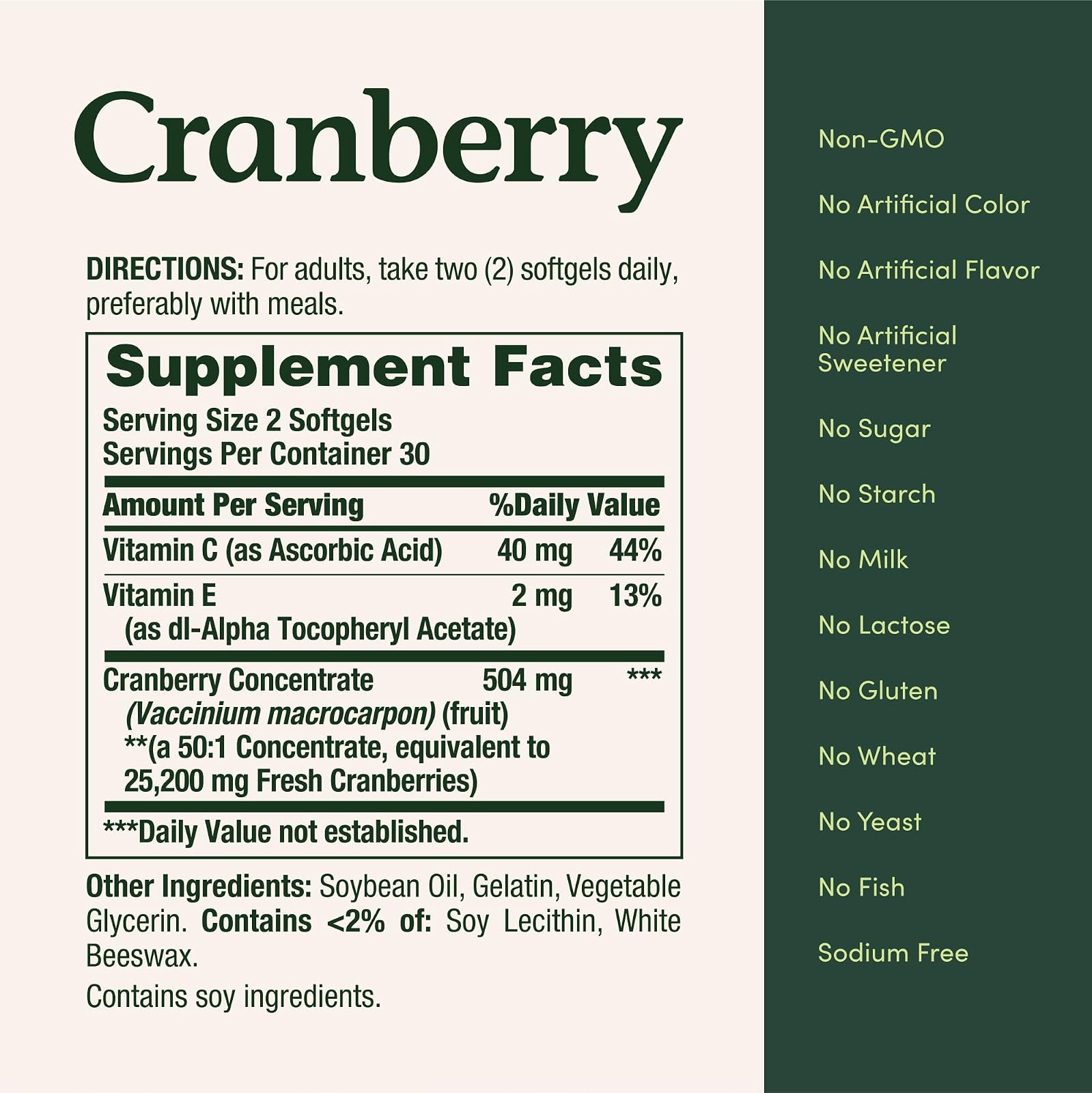 natural cranberry supplement for women