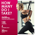 Natural creatine monohydrate gummies for strength