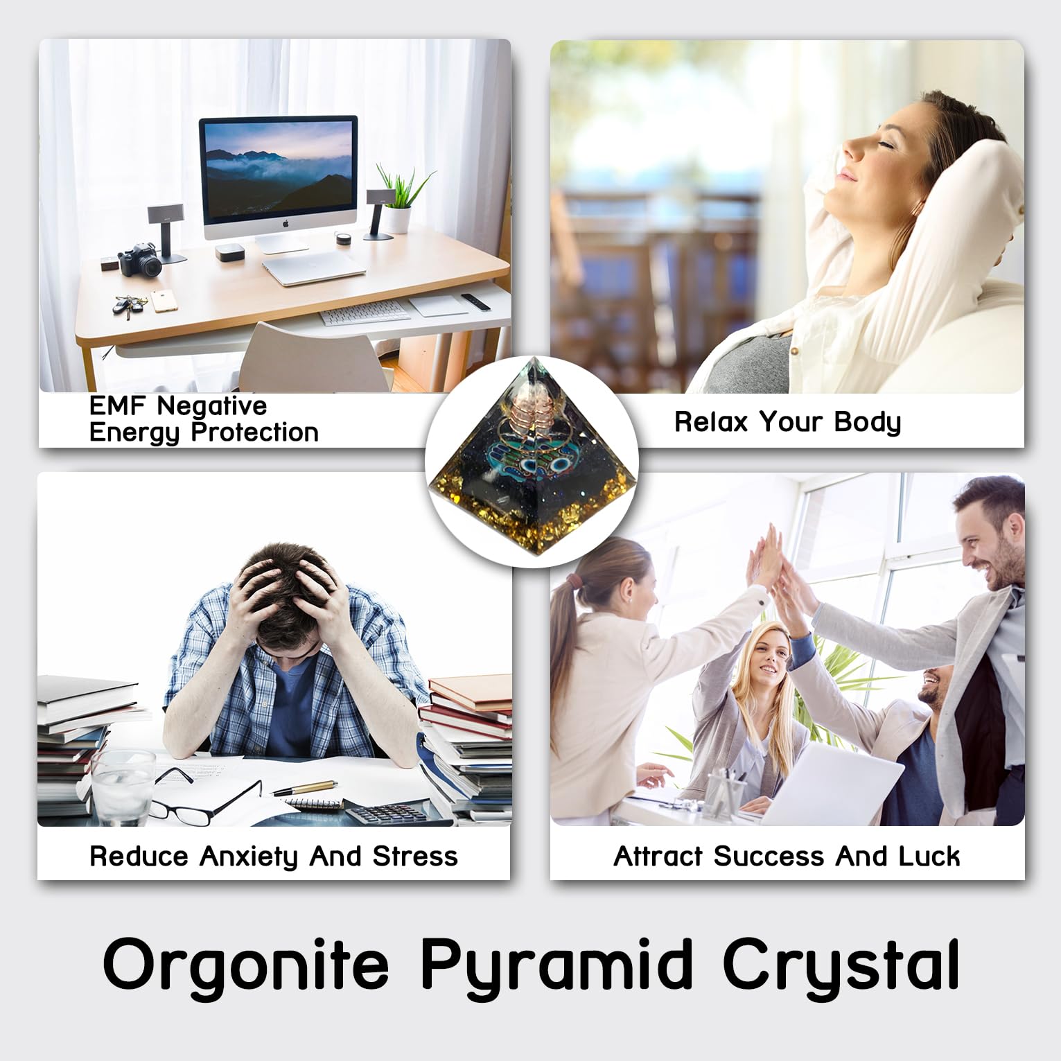 natural crystal pyramid decor