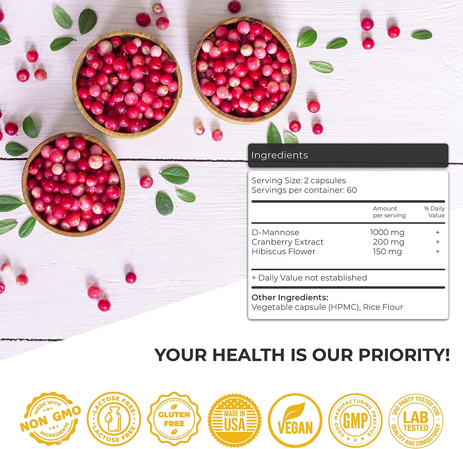 Natural D Mannose for UTI prevention