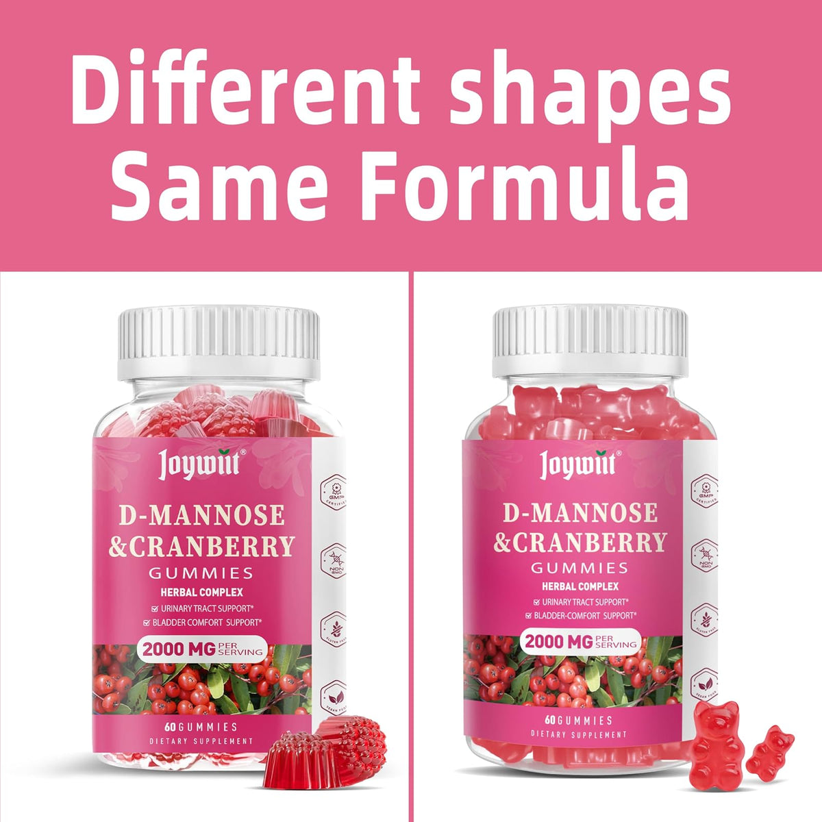Natural D-Mannose gummies with cranberry