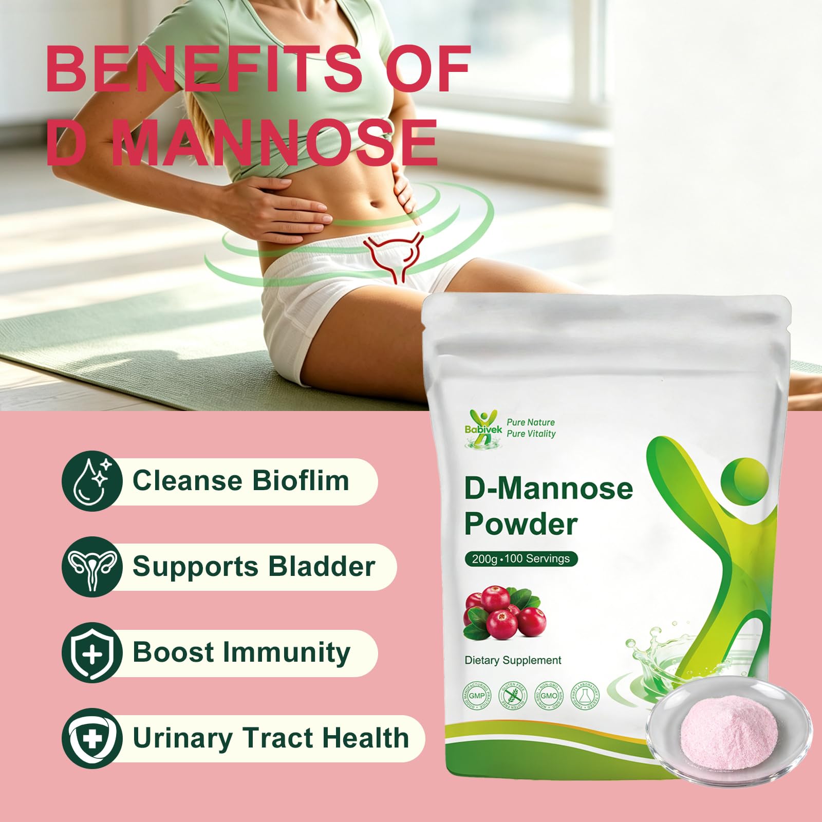 Natural D Mannose powder for wellness