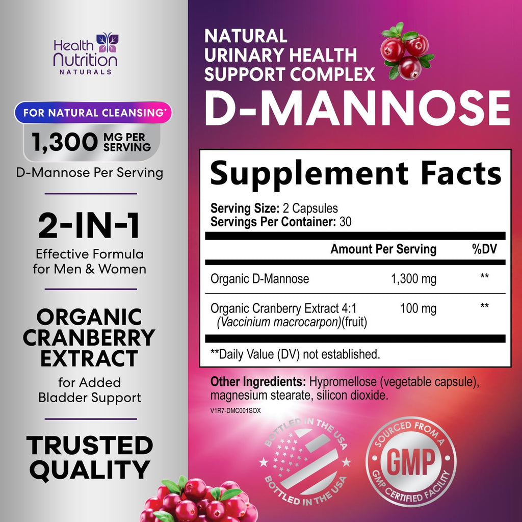 Natural D-Mannose supplement for bladder support
