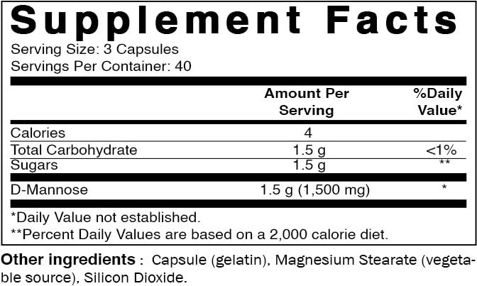 Natural D-Mannose supplement for bladder support