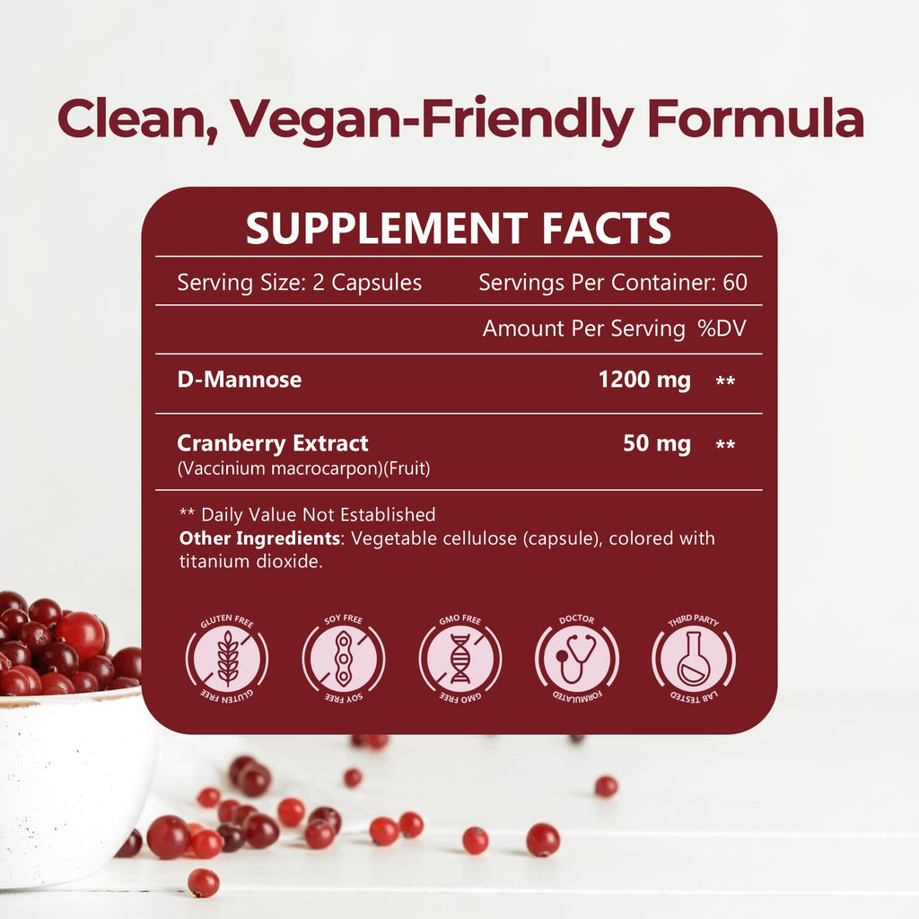 Natural D-Mannose with cranberry