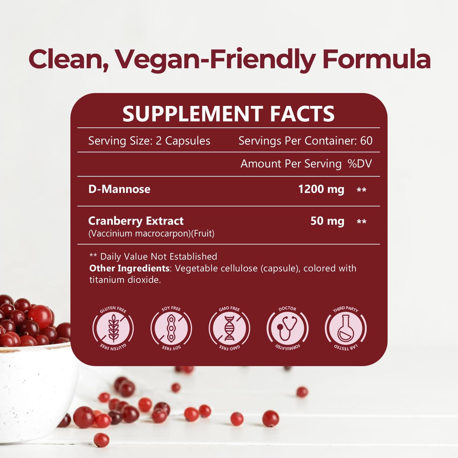 Natural D-Mannose with cranberry