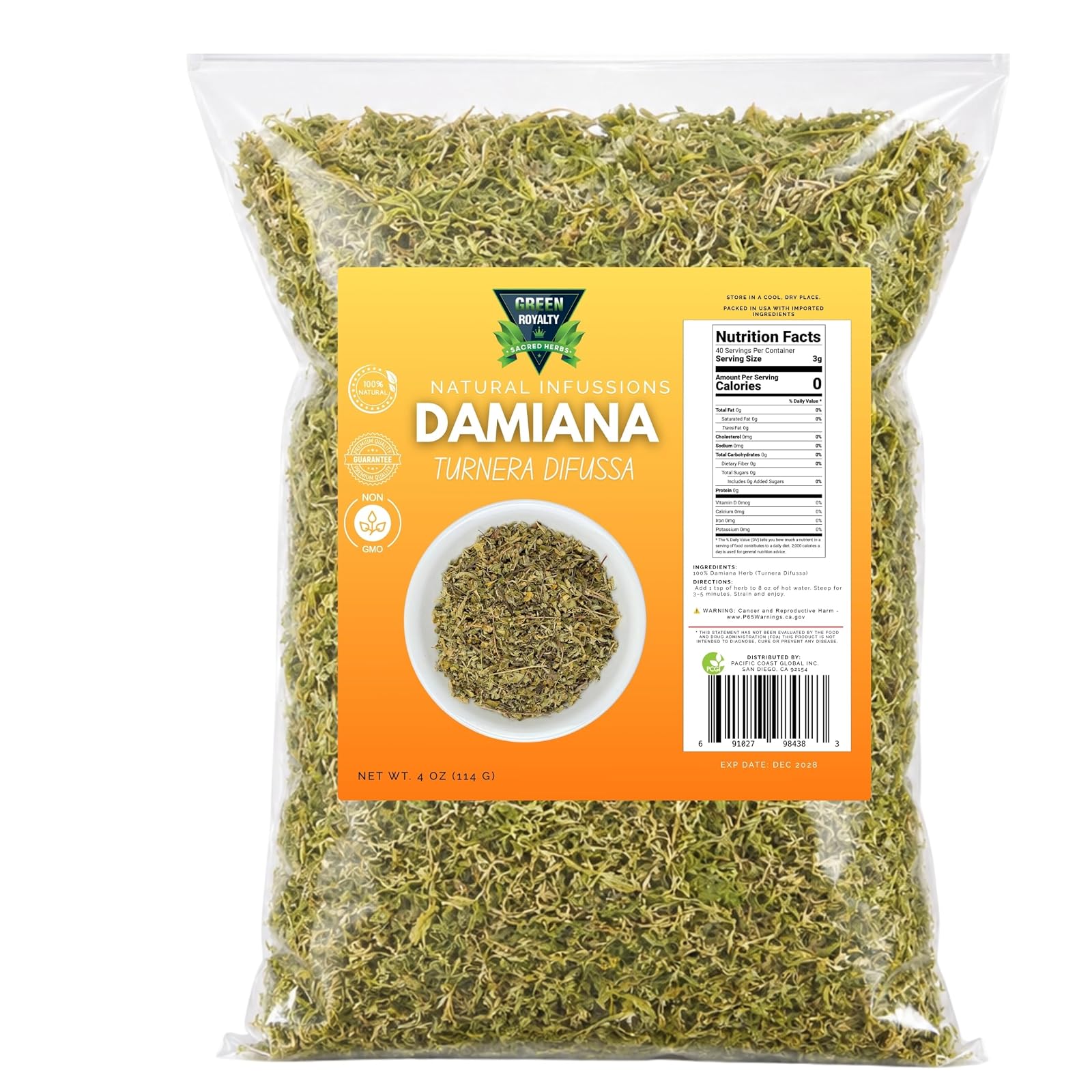 natural damiana leaf herbal tea
