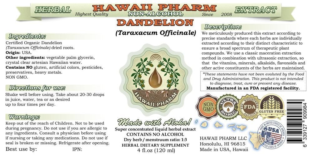 Natural dandelion liquid supplement