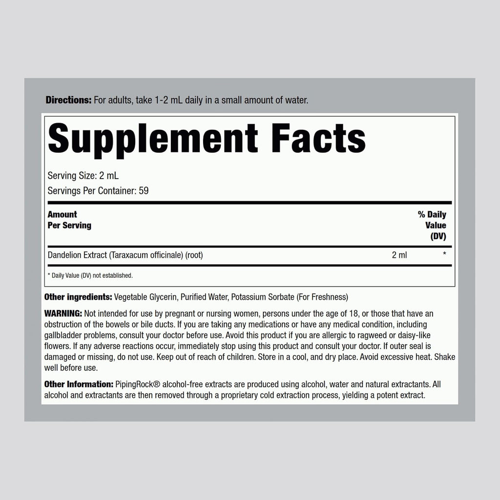 Natural dandelion liquid supplement
