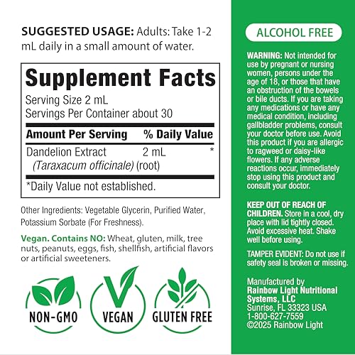 Natural dandelion root extract for digestion