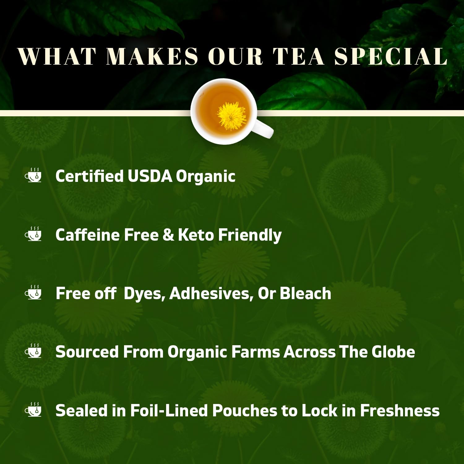 Natural dandelion root wellness drink