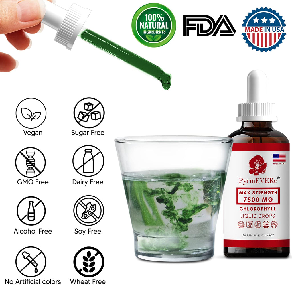 Natural deodorant chlorophyll drops