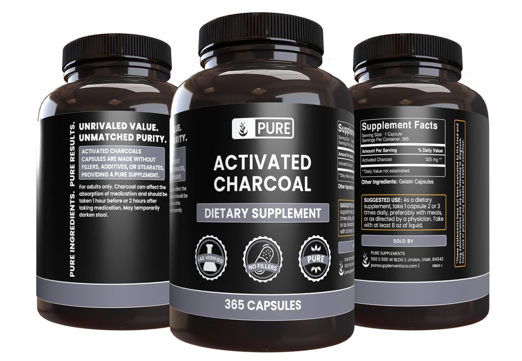 natural detox activated charcoal supplement