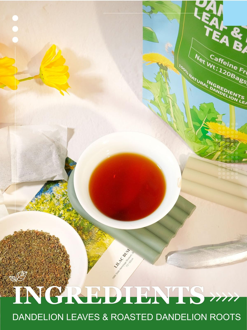 Natural detox dandelion root tea