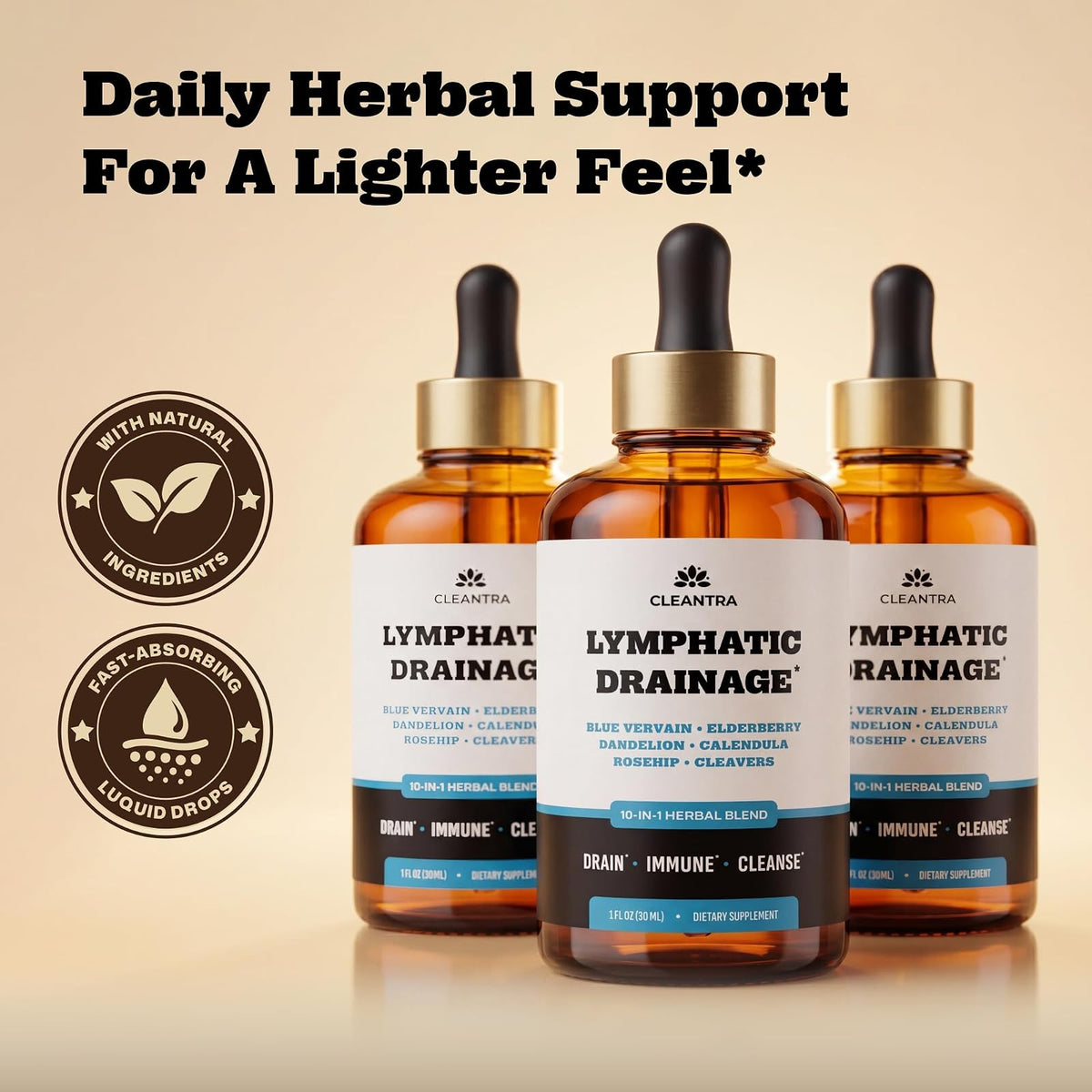 Natural detox drops for lymph health