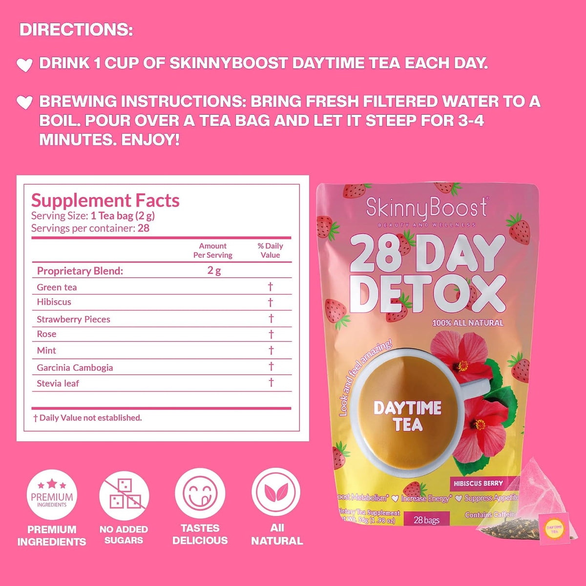 Natural detox herbal tea blend