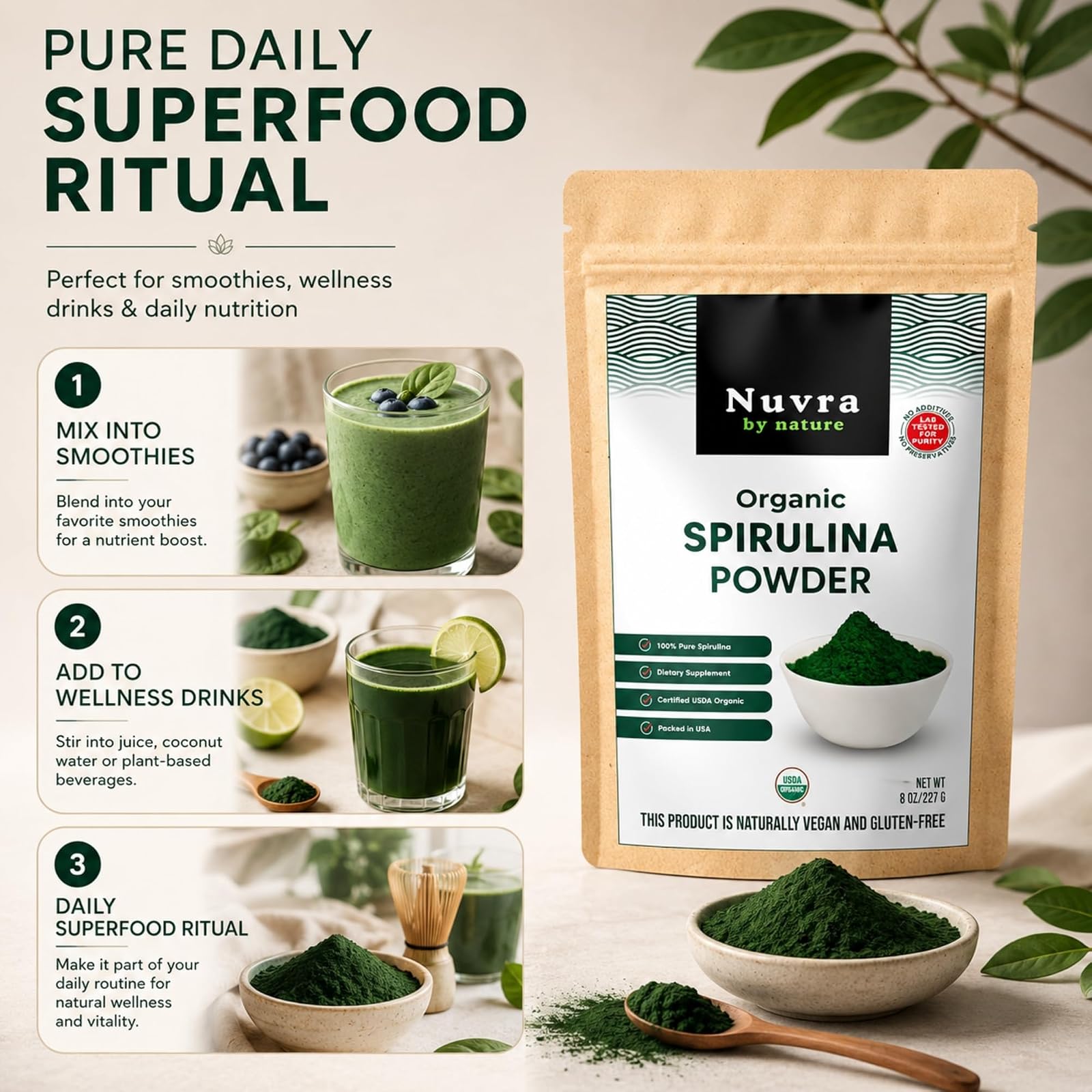 natural detox spirulina supplement
