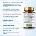 Natural detox supplement with 500 mg charcoal