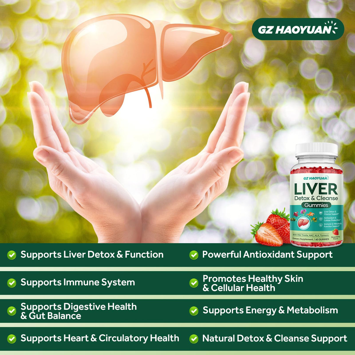 Natural detox support milk thistle gummies