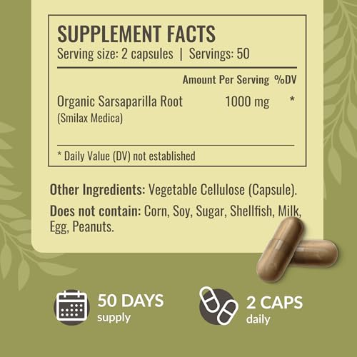 natural detox support with Sarsaparilla capsules