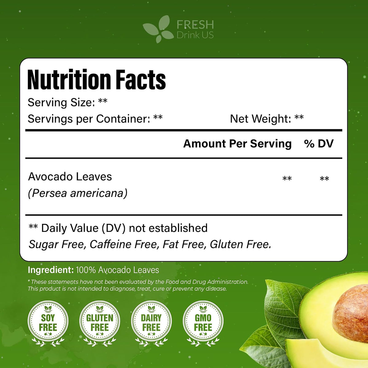 natural detox tea with avocado