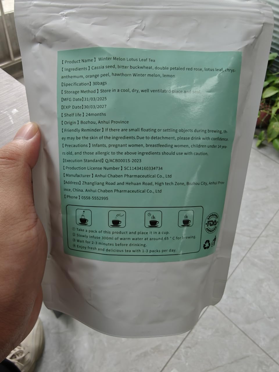 Natural detox tea with lotus leaf