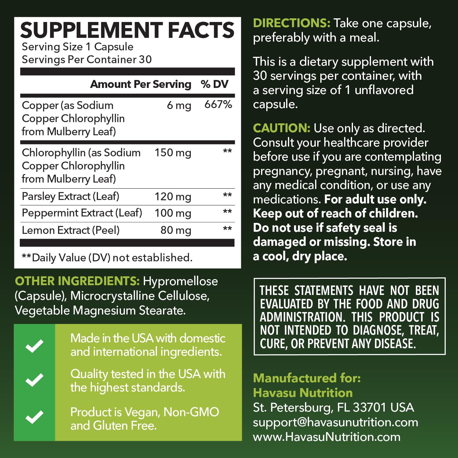 Natural detox with chlorophyll