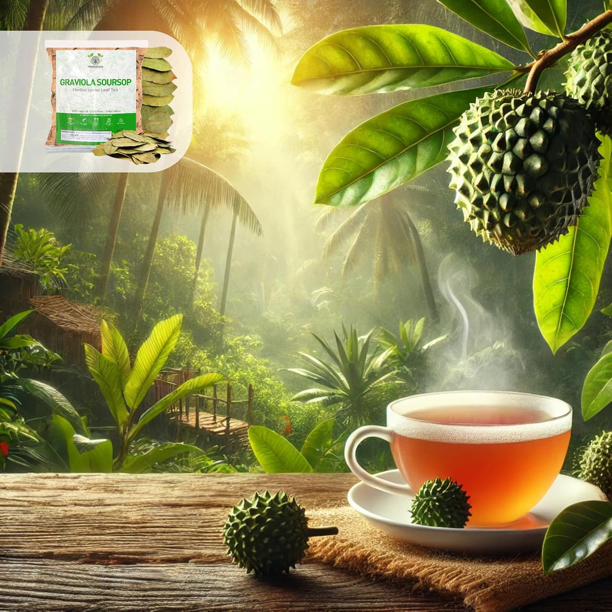 Natural detox with graviola leaves
