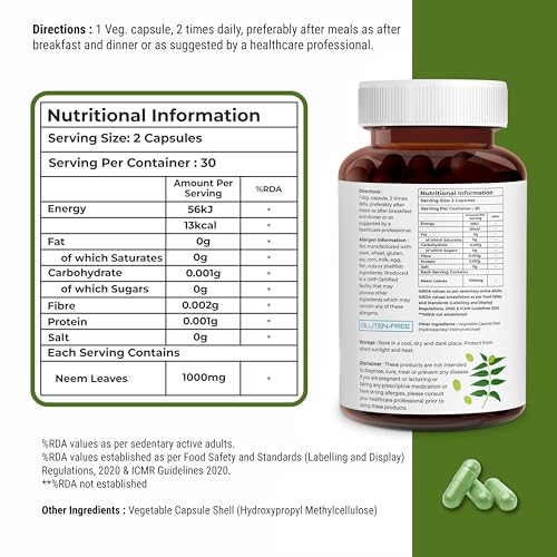Natural detox with neem capsules