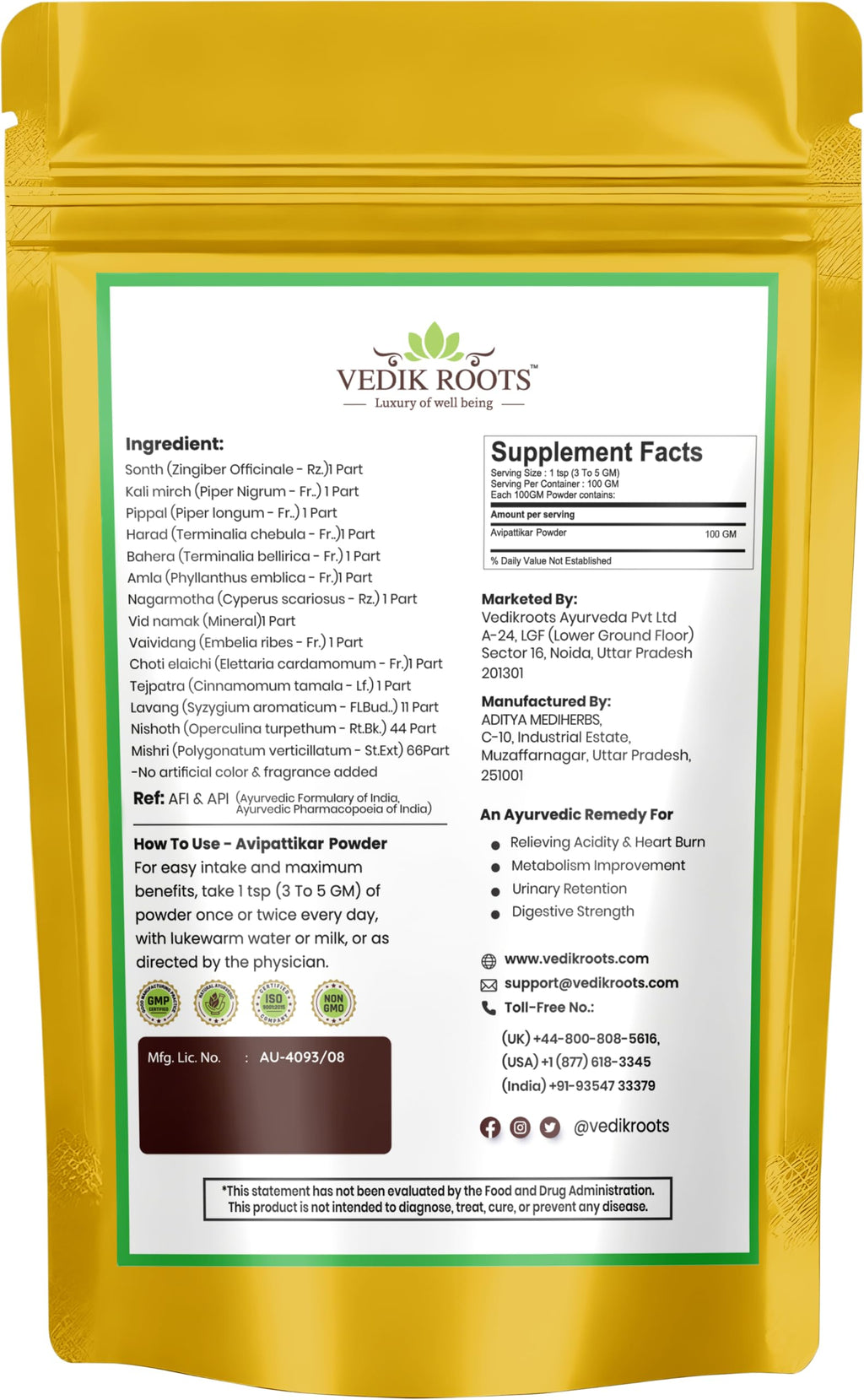 natural digestive aid Avipattikar Churna